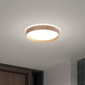 Callisto 15 in. LED flush mount light 5 CCT wood effect | Artika