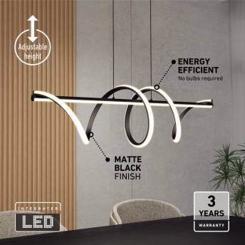 Coda modern LED pendant light 5 CCT black | Artika