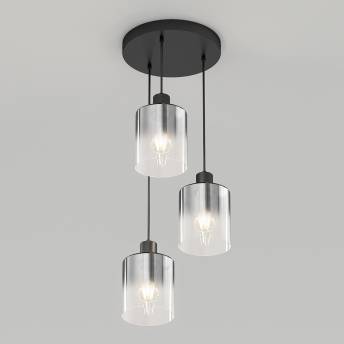 Haze modern 3-light pendant light black glass | Artika