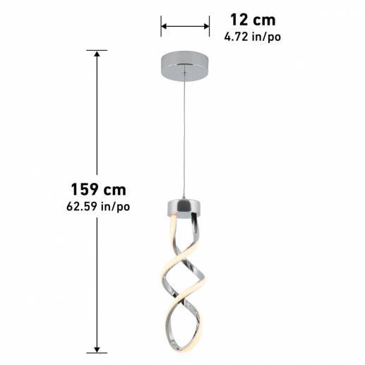 Mini Swirl Integrated LED Pendant Light Chrome | Artika