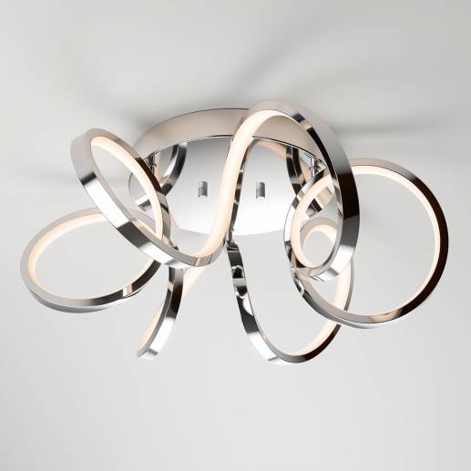 Swirl Ribbon LED Ceiling Light Chrome | Artika