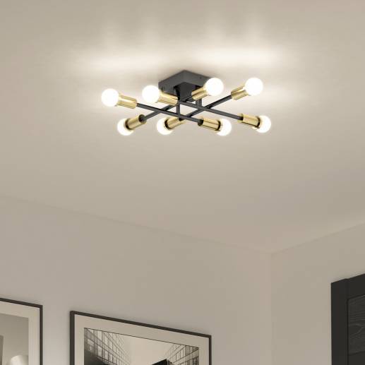 Aristo Integrated LED Flush Mount 3CCT Black and Gold | Artika