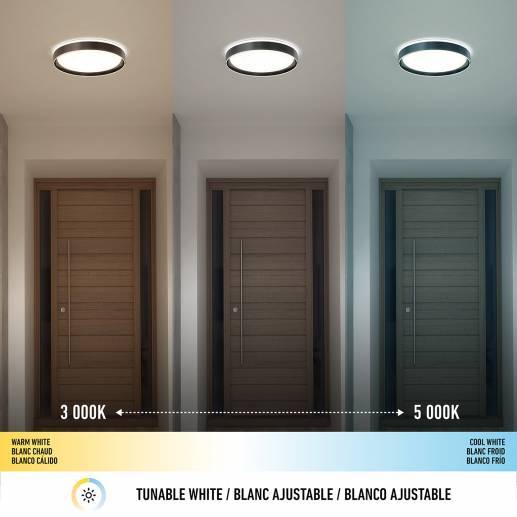 Callisto 9 in. LED Flush Mount Light 5 CCT black | Artika