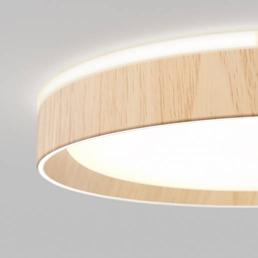 Callisto 15 in. LED flush mount light 5 CCT wood effect | Artika