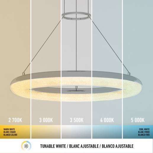 Famous Optical LED pendant light 5 CCT chrome | Artika