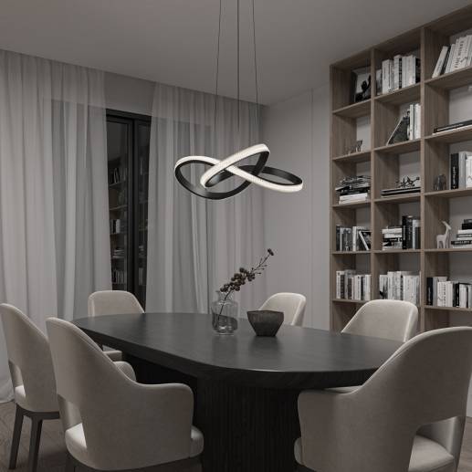Morgan LED contemporary pendant light 5 CCT black | Artika