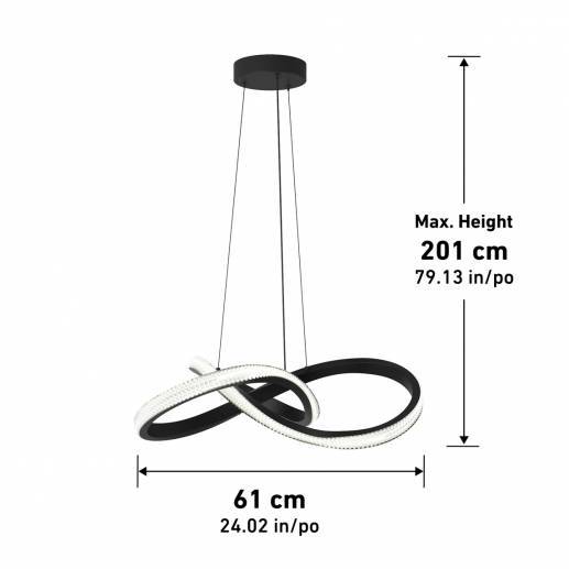 Morgan LED contemporary pendant light 5 CCT black | Artika