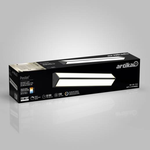 Preston LED modern bathroom vanity light 3 CCT black | Artika