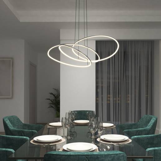 Swirl Butterfly LED pendant light 3 CCT chrome | Artika