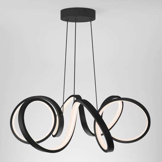 Swirl Ribbon Integrated LED Pendant Light Black | Artika
