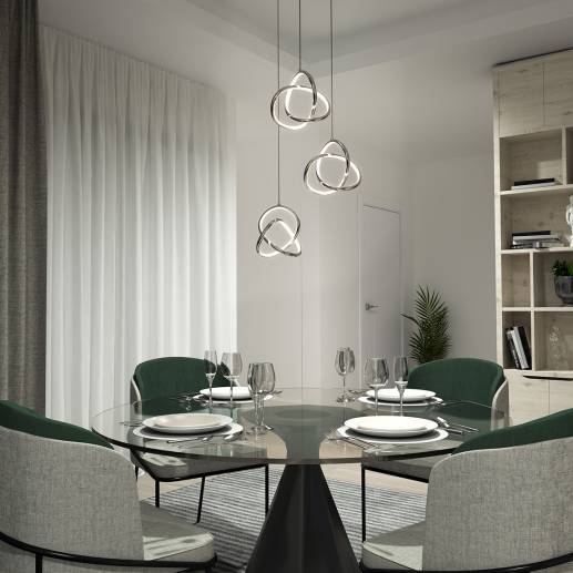 Zephyr modern LED pendant light 3 CCT black | Artika