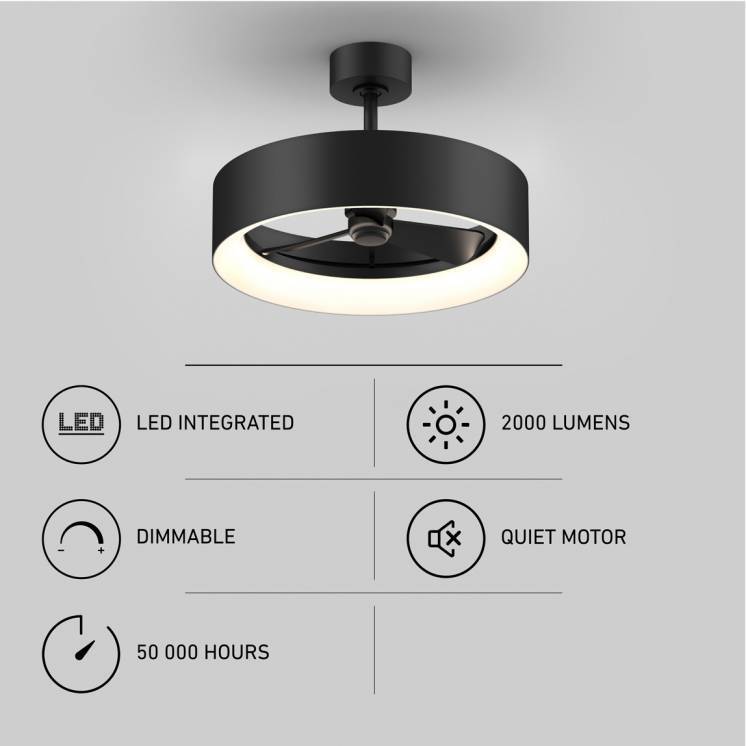 Aiden 24 in. LED ceiling fan 3 speeds - with remote | Artika
