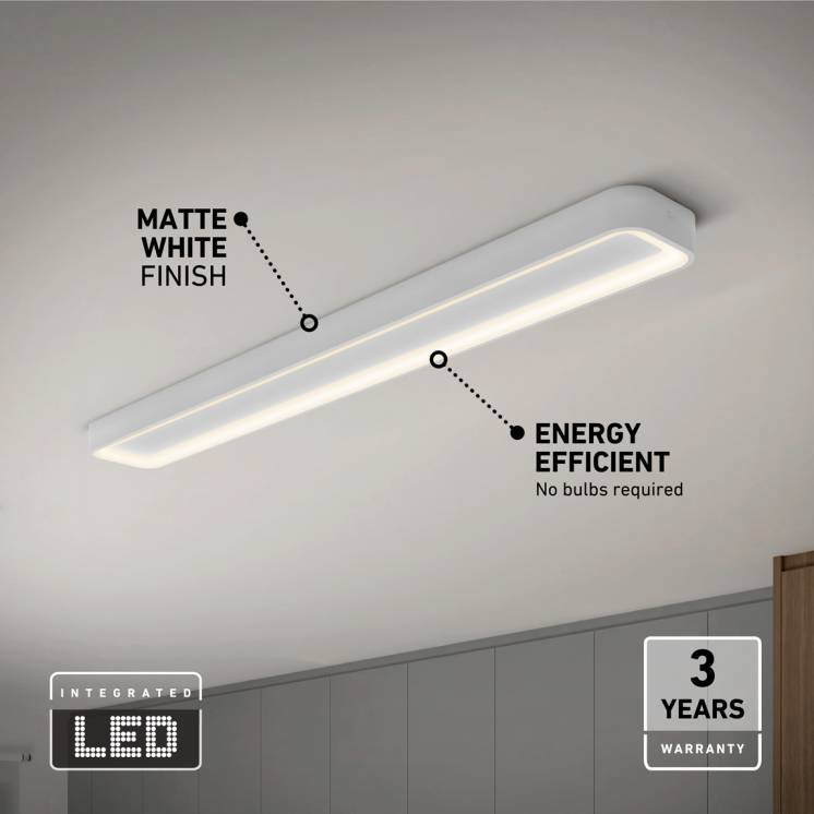 Aiden 48 in. LED Flush Mount Light 5 CCT White | Artika