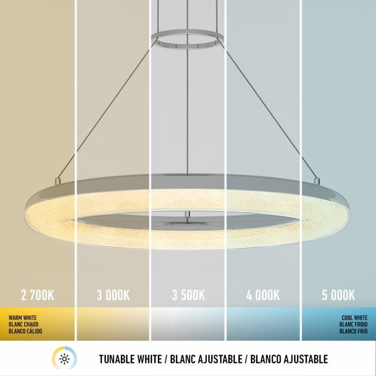 Famous Optical LED pendant light 5 CCT chrome | Artika