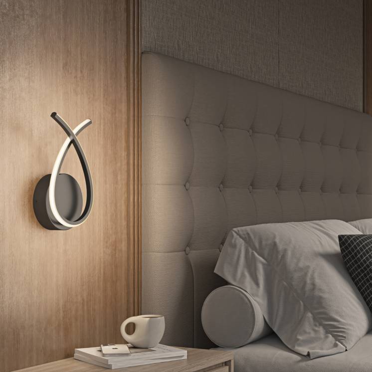 Gamma modern LED wall sconce 5 CCT black | Artika