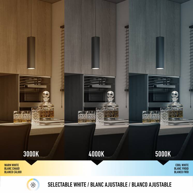 Groove Integrated LED Pendant Light 3CCT Black | Artika