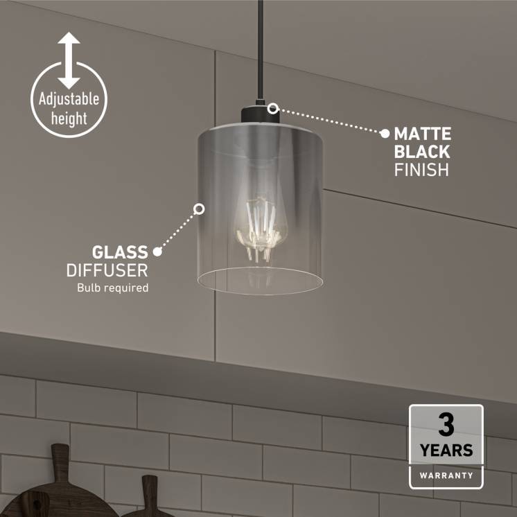 Haze Pendant light black glass | Artika