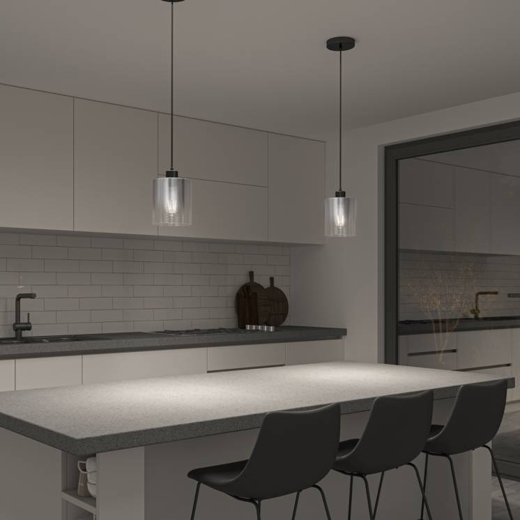 Haze Pendant light black glass | Artika