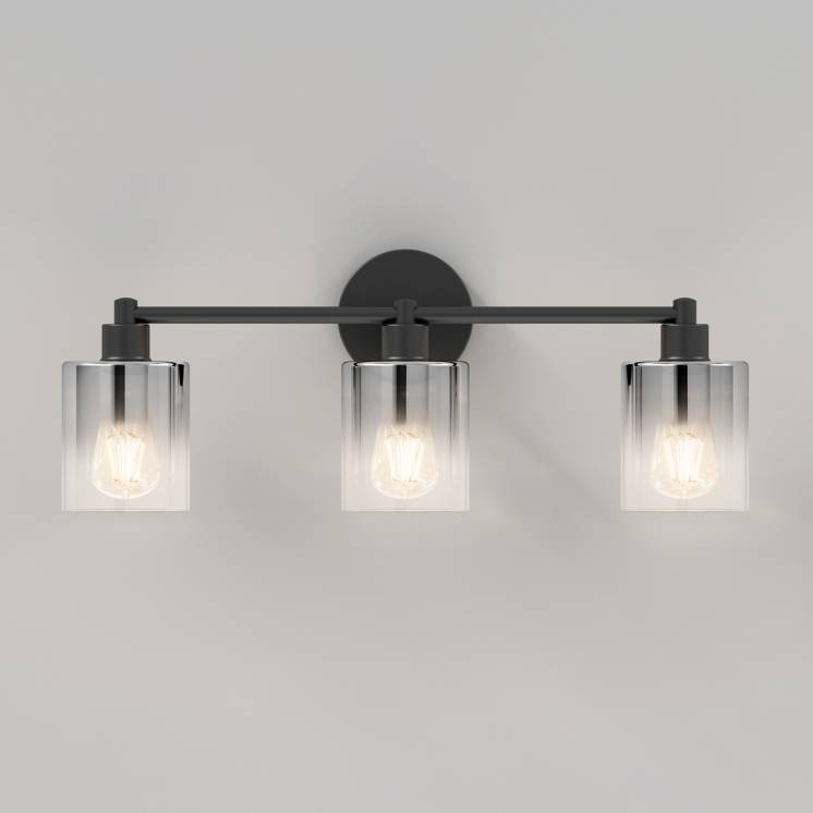 Haze modern 3-light bathroom vanity light black glass | Artika