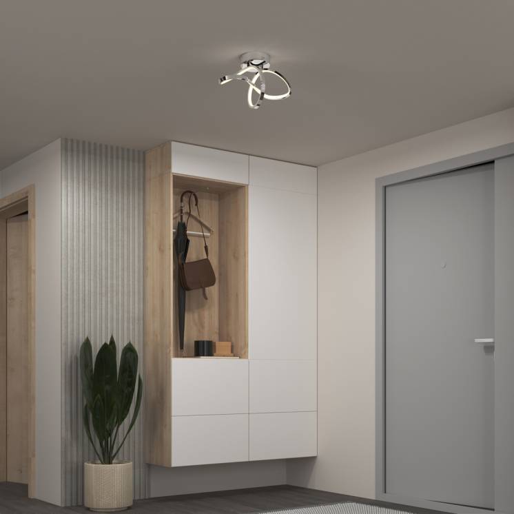 Loop modern LED flush mount light 3 CCT chrome | Artika