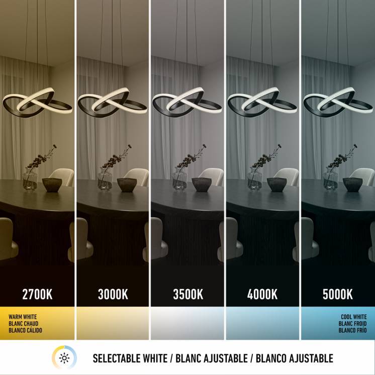 Morgan LED contemporary pendant light 5 CCT black | Artika