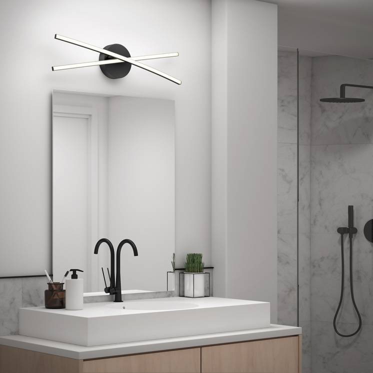 Orly modern LED bathroom vanity light 3 CCT black | Artika
