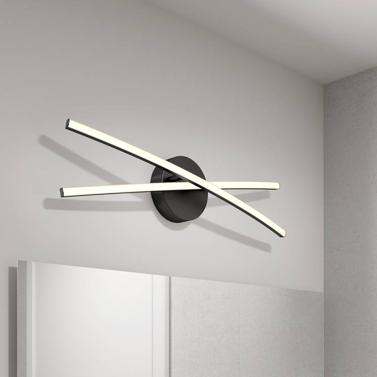 Orly modern LED bathroom vanity light 3 CCT black | Artika