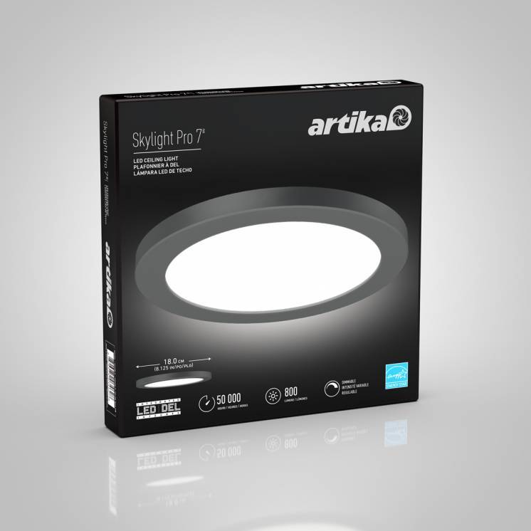 Skylight Pro 7 3K Flat Panel Light Matte Black | Artika