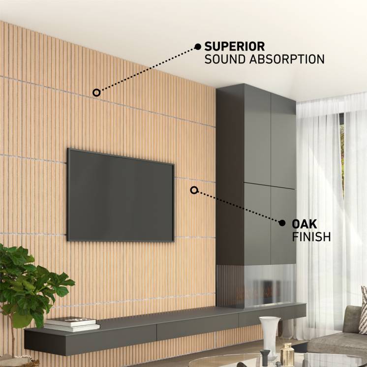 Sonolok 15.5 ft sound-absorbing wall panel kit oak and gray | Artika