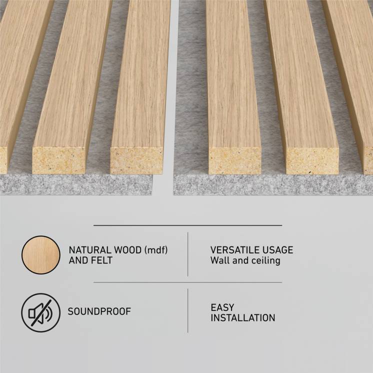 Sonolok 15.5 ft² oak sound-absorbing wall panel kit | Artika
