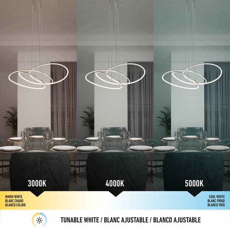 Swirl Butterfly LED pendant light 3 CCT chrome | Artika