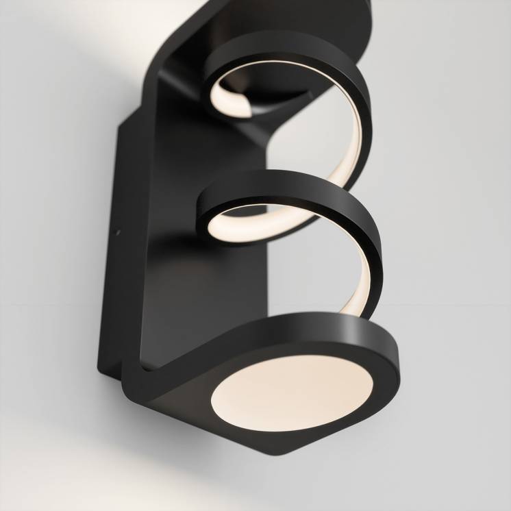 Swirl Integrated LED Wall Light Black | Artika