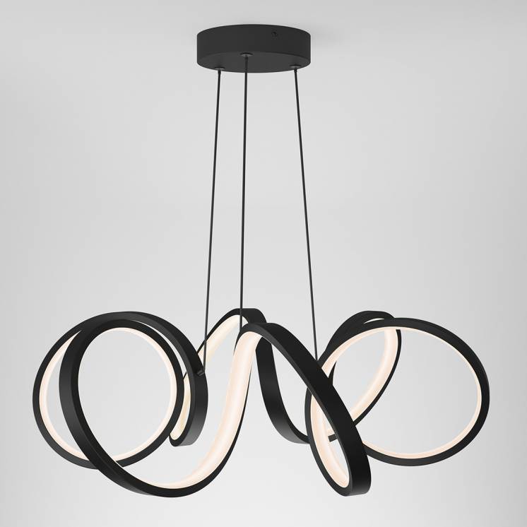 Swirl Ribbon Integrated LED Pendant Light Black | Artika