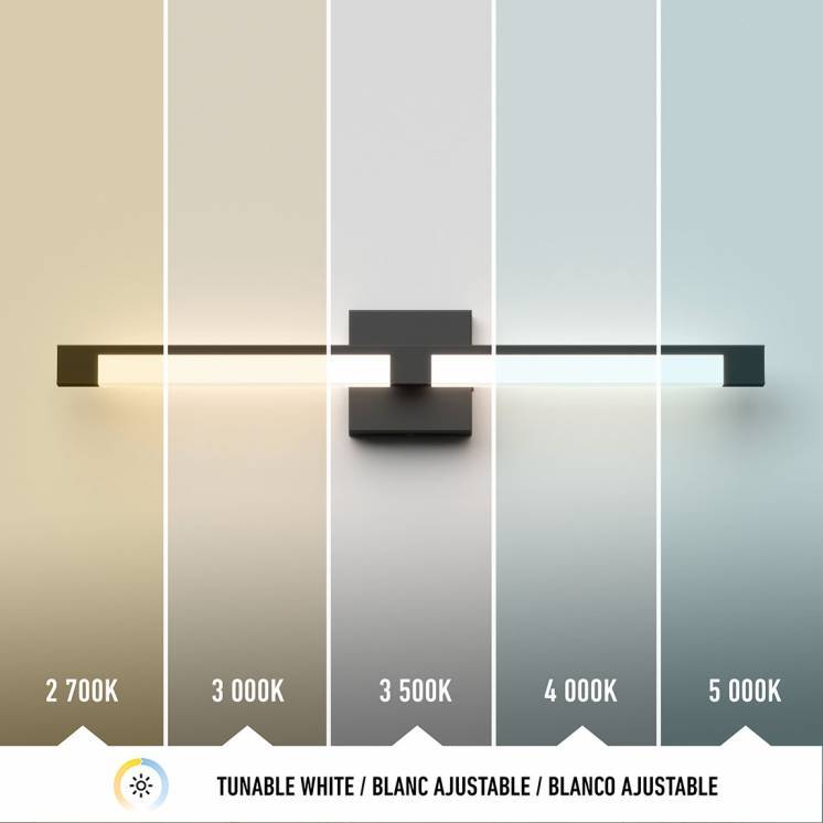 Tivoli Integrated LED Vanity Light 5CCT Black | Artika