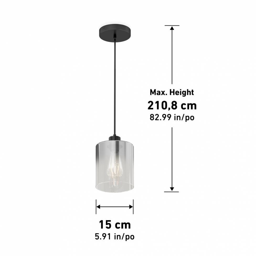 Haze Pendant light black glass | Artika