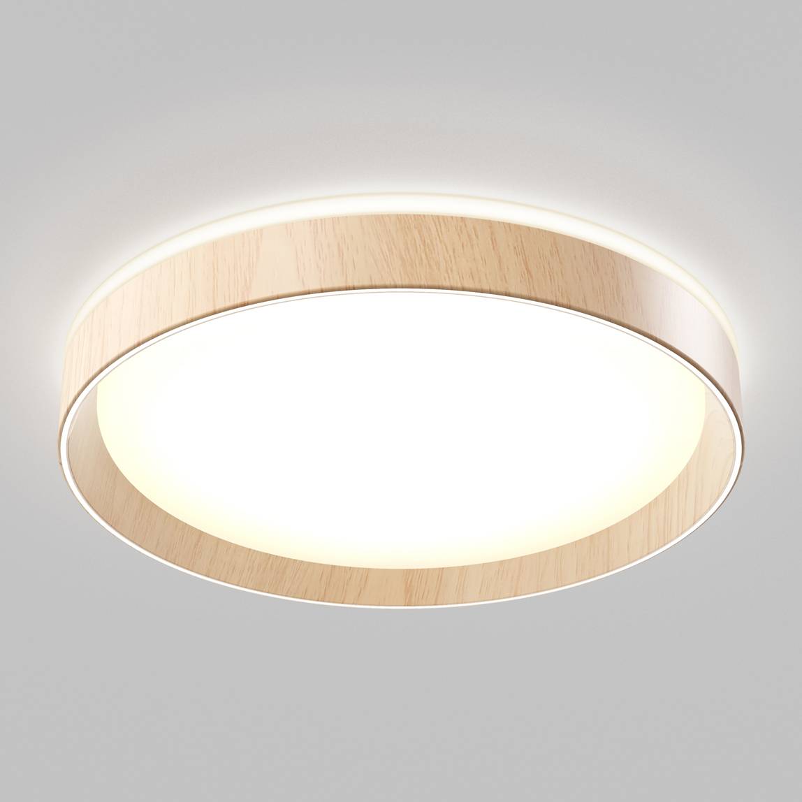 Callisto 15 in. LED flush mount light 5 CCT wood effect | Artika