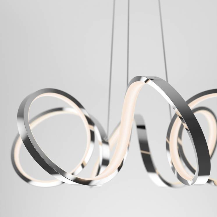 Swirl Ribbon Integrated LED Pendant Light Chrome | Artika